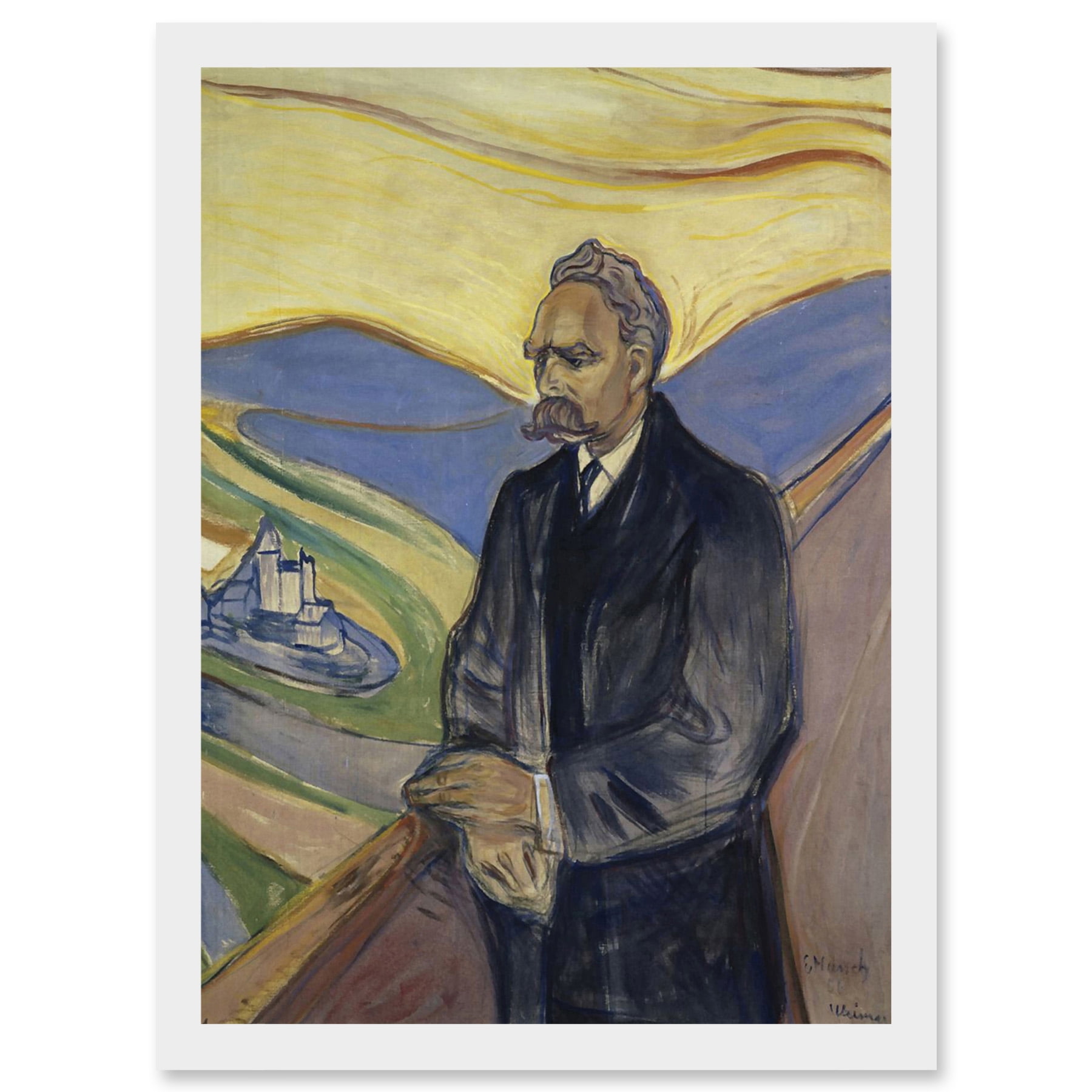 Edvard Munch Friederich Nietzsche Painting A4 Artwork Framed Wall Art ...