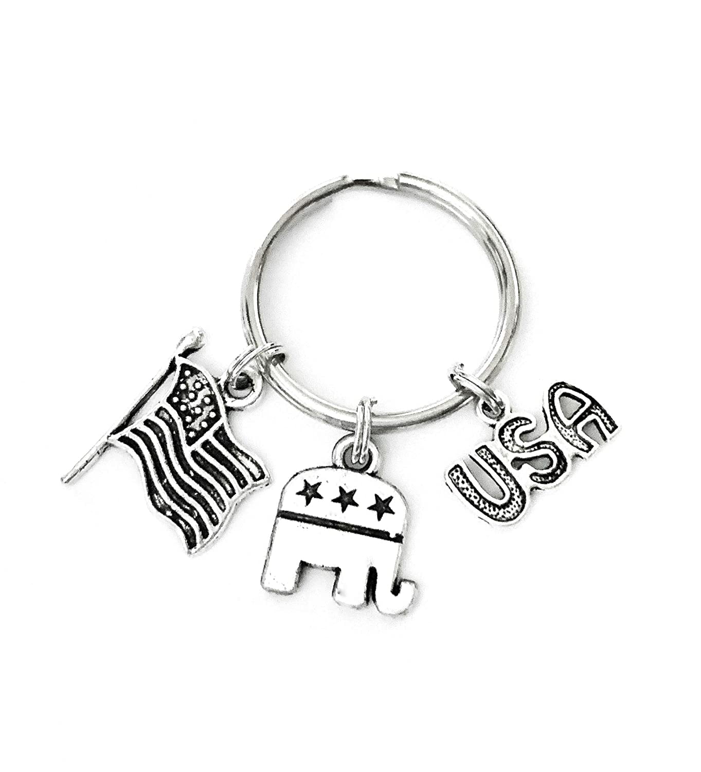 Republican themed keychain. Republican Elephant Symbol, American Flag ...