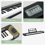 Glarry Beginner 61 Keys Keyboard Piano with Stand, Bench, Headphones ...