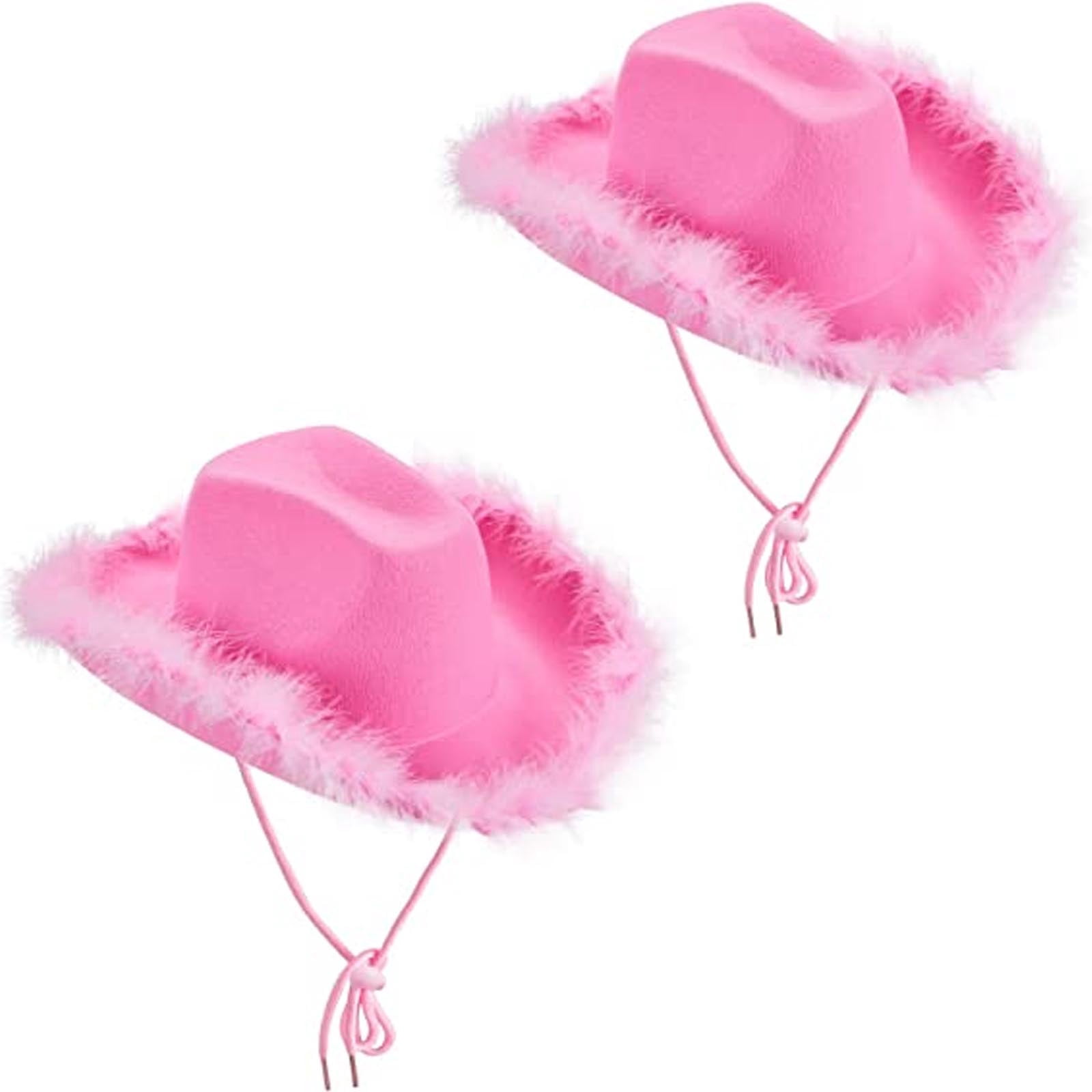 Springcmy Cowboy Hats with Feathers for Women Men Fluffy Cowgirl Hat ...