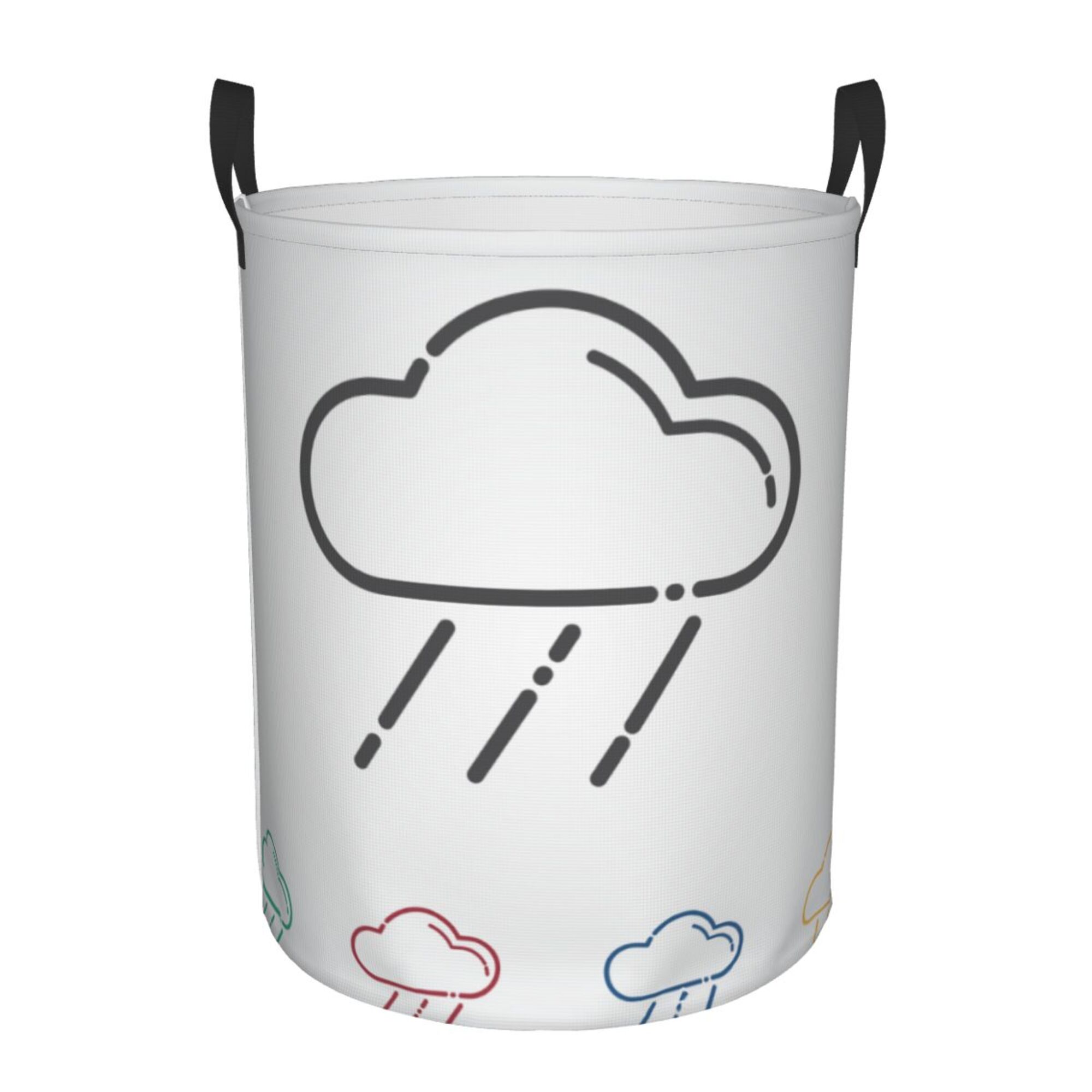 XMXY Round Laundry Basket Organizer, Cloud Icon Waterproof Collapsible ...