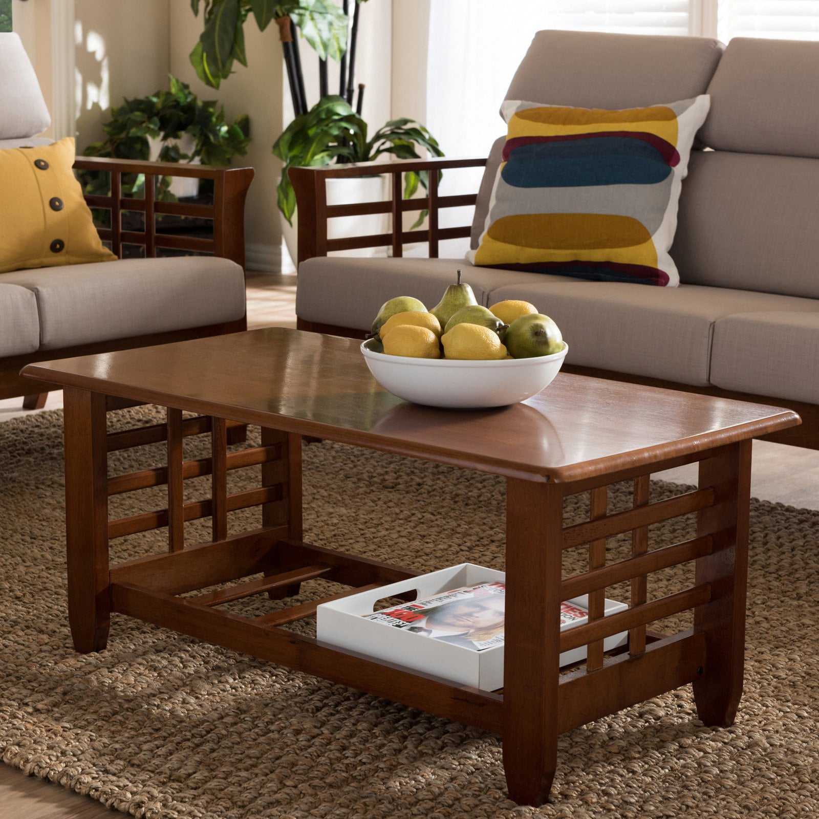 Baxton Studio Larissa Modern Classic Mission Style Cherry Finished ...