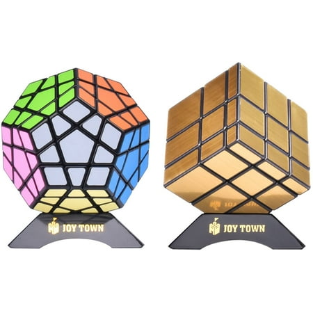JoyTown Bundle Pack Speed Cube Set of 2 Megaminx Speedcubing, Gold ...