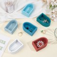 6Pcs 6 Colors Mini Wood Wall Mounted Jewelry Display Stands Arch Shape ...