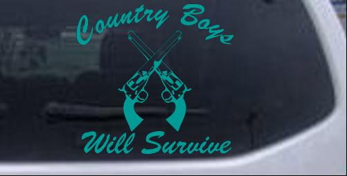 Country Boys Will Survive Car or Truck Window Decal Sticker - Walmart.com