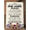 Dyenamic Art She Shed Rules Metal Sign Yellow Aluminum Garden Decor 8 ...