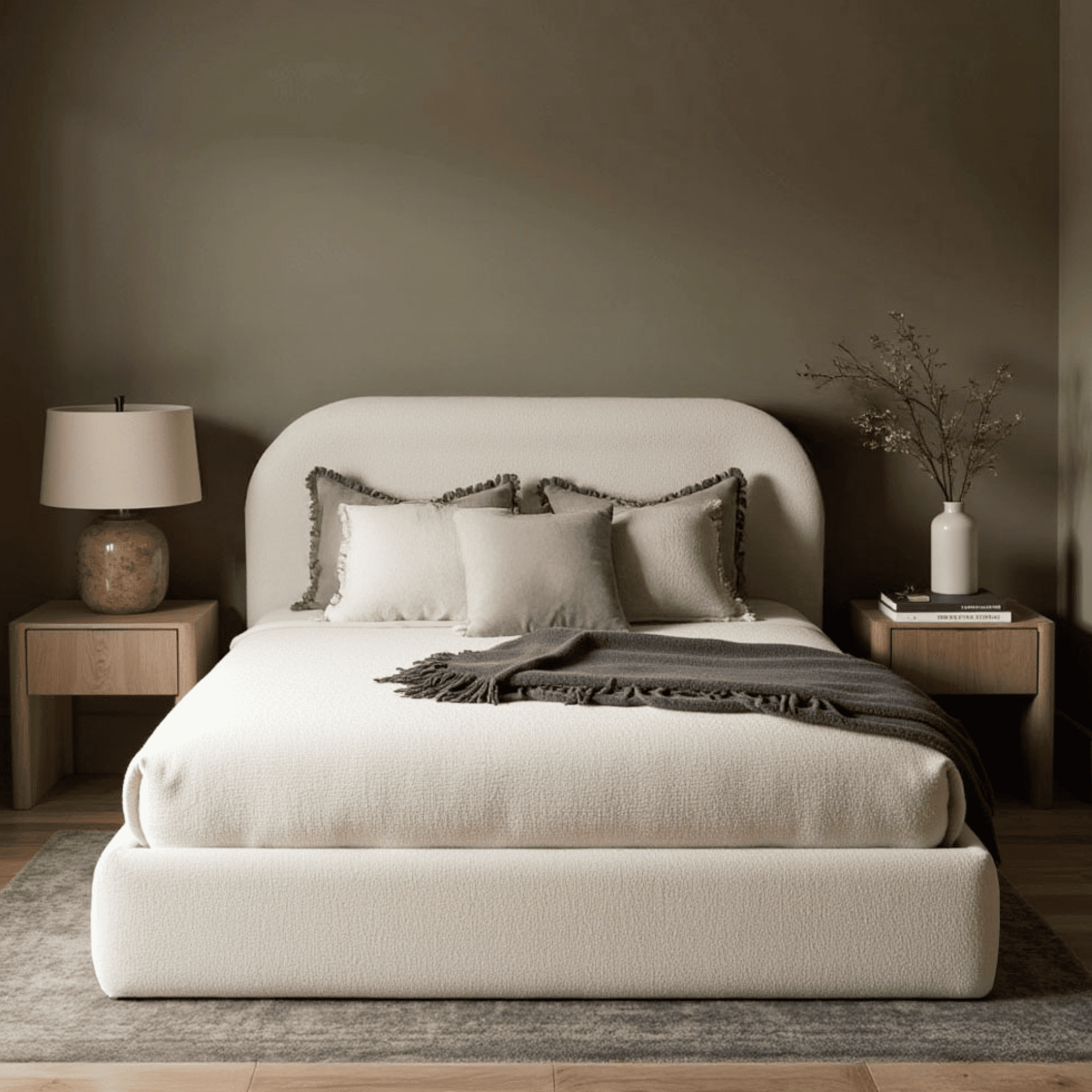 Click here for Aykah Furniture Aykah Lunel Boucle Queen Bed Frame... prices