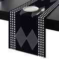 Abstract Stripe Diamond on Black Table Runner 70 Inches Long,Kitchen ...