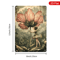 8x12 Inch Metal Wall Art, Fairy and Giant Poppy Flower Design Vintage ...