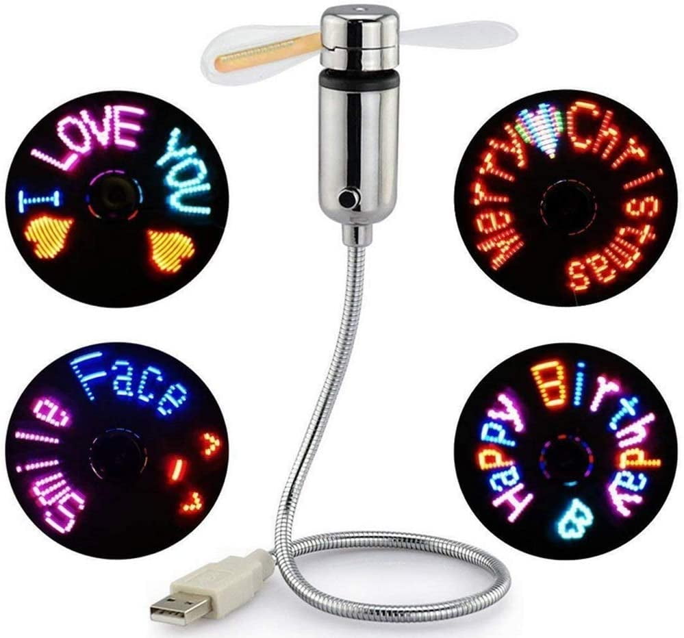 Usb Programmable Fan, Mini Usb Led Fan Message Desk Fan With Flexible ...