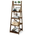 Fionafurn A-Shaped 5-Tier Wooden Bookcase, Modern Decor Ladder Shelf ...