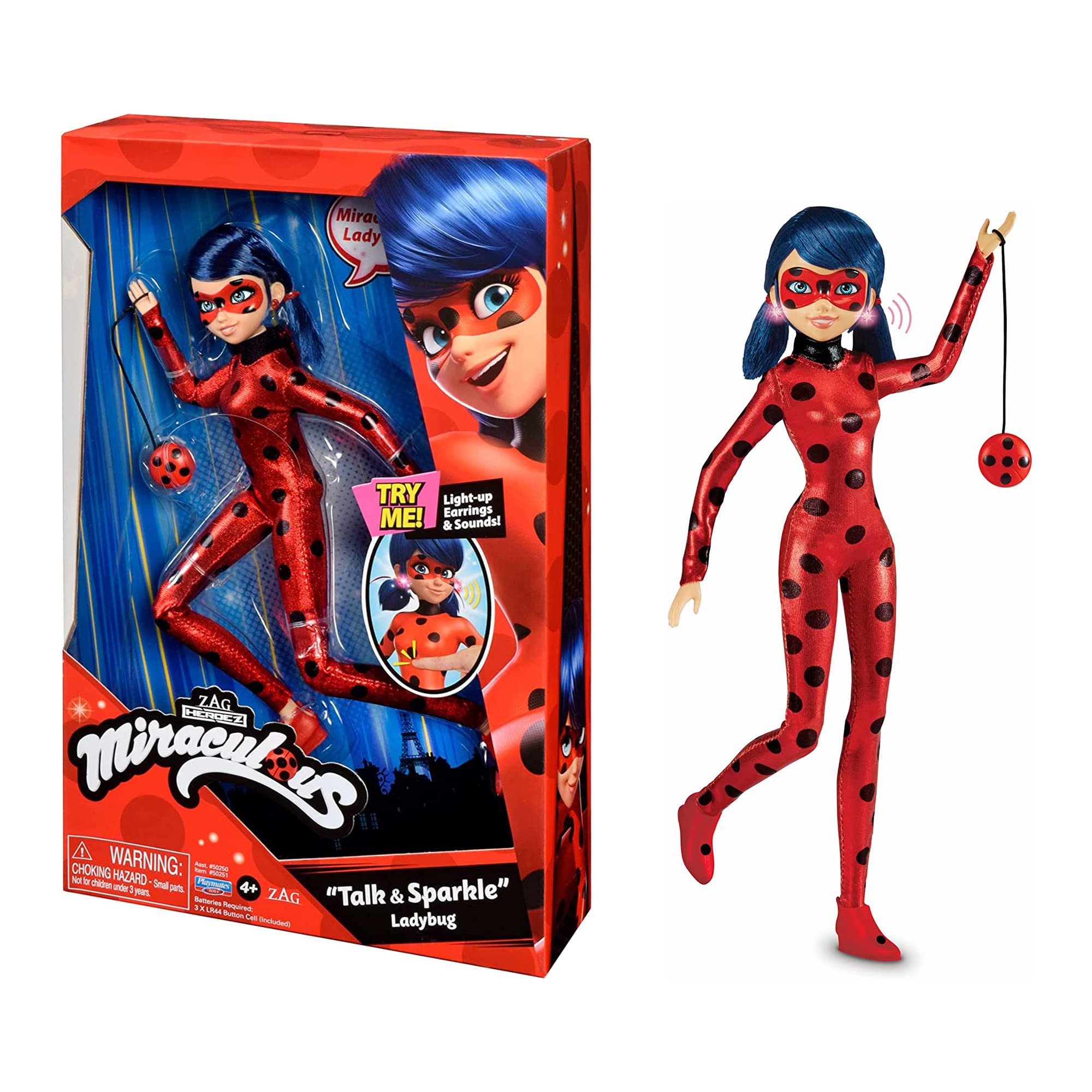 Miraculous Talk and Sparkle Muñeca Ladybug Deluxe de 10.5 Pulgadas con ...