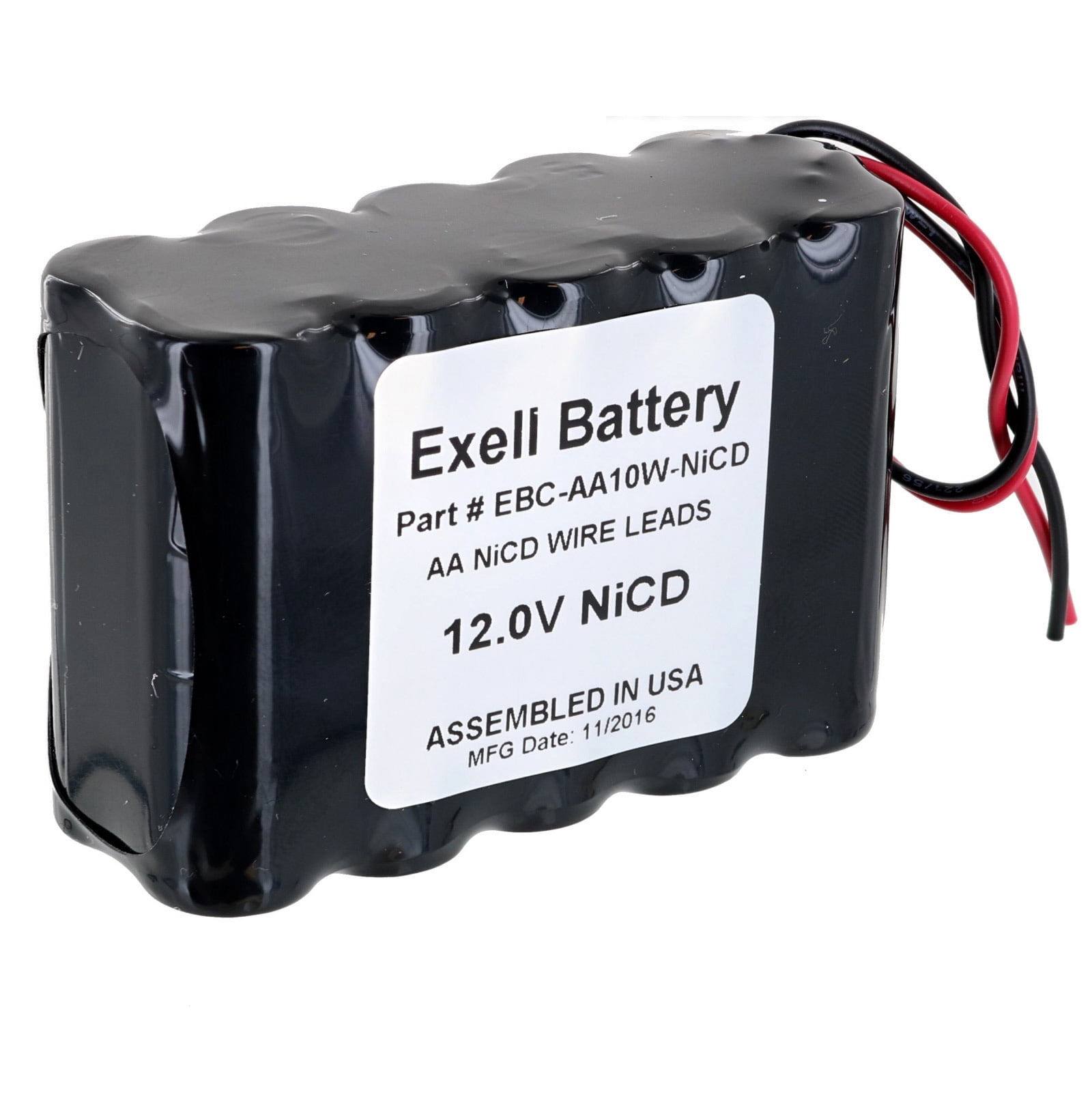 Exell 12V 1000mAh (10xAA) NiCd Battery Pack w/ Wire Leads - Walmart.com