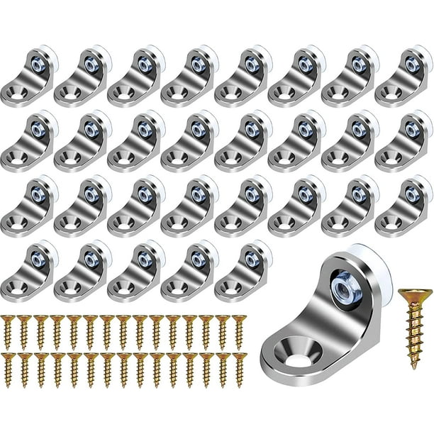 SHTKUYING Set of 30 Stainless Steel Corner Spacers Fixing Brackets L ...