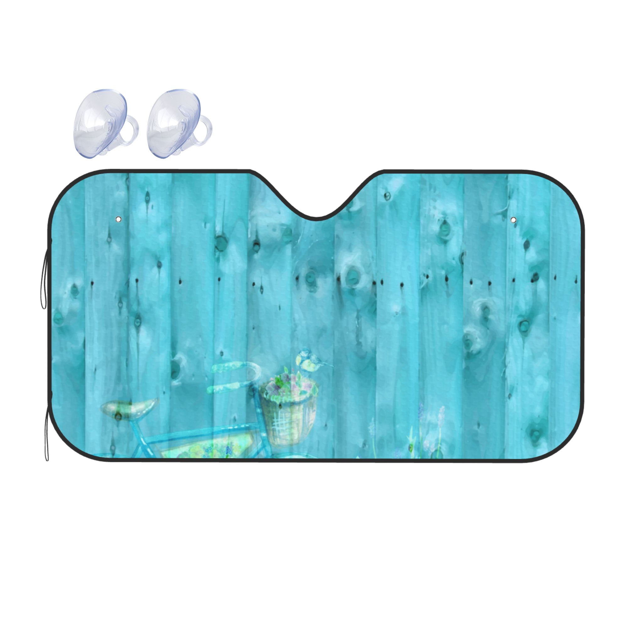 YFYANG Front Windshield Sun Shade, Blue Vintage Texture Foldable Car ...