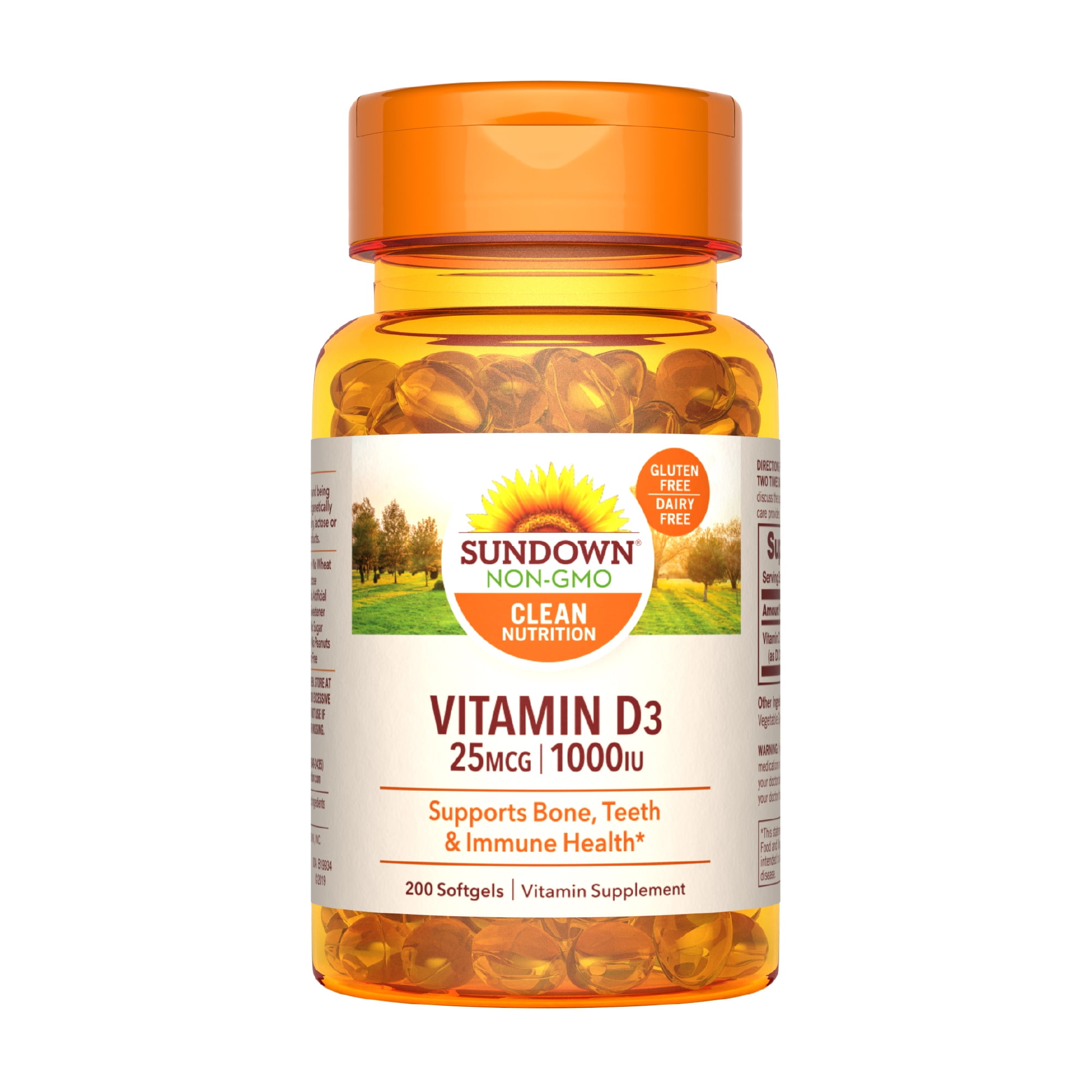 Sundown Vitamin D3 1000 IU, Supports Bone, Teeth, and Immune Health ...