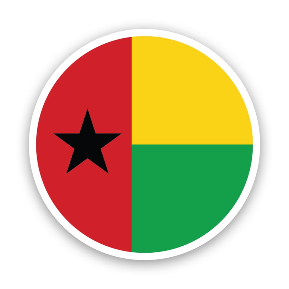 Round Guinea-Bissau Flag Sticker Decal - Self Adhesive Vinyl ...