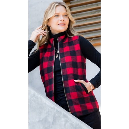 Plaid Red Zip-Up Vest | Walmart Canada