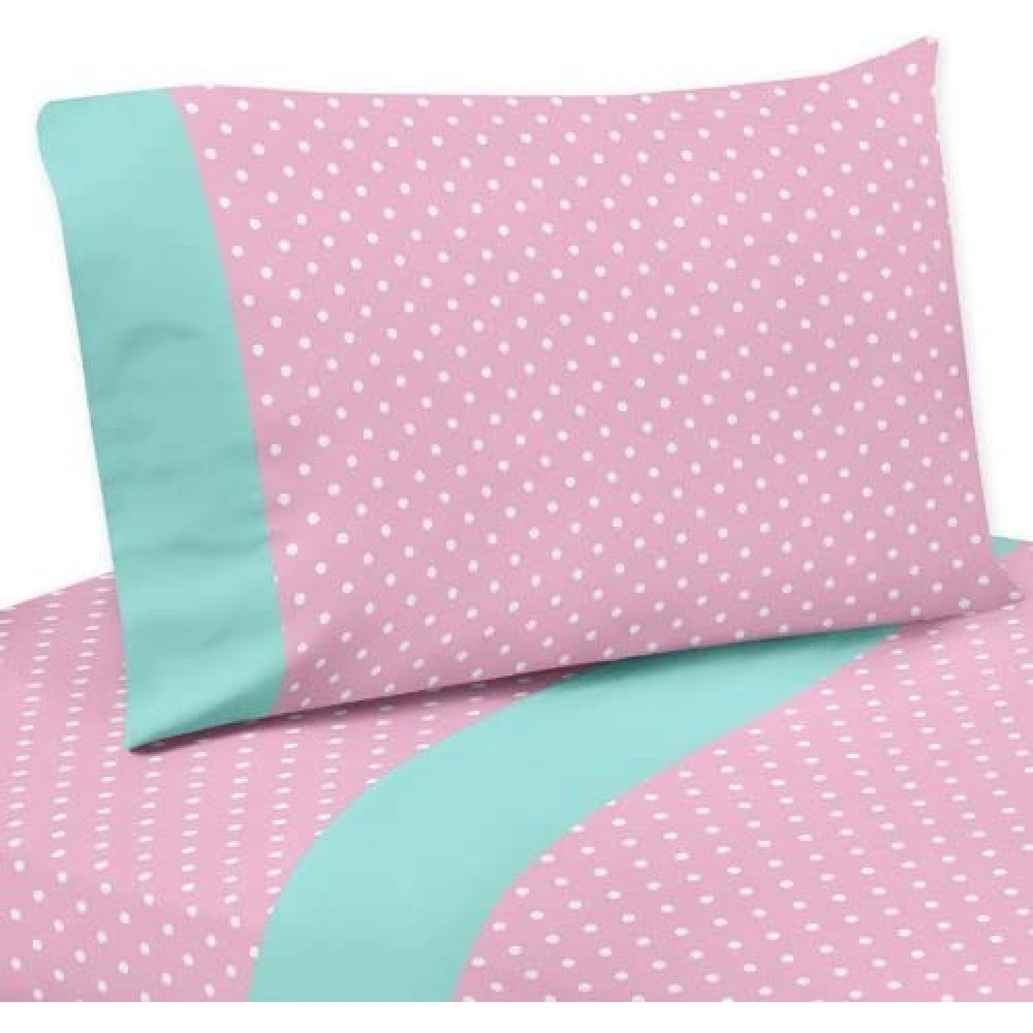 Pink Polka Dot and Turquoise 4 Piece Queen Sheet Set for Skylar Bedding ...