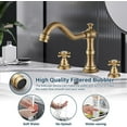 Tvtiuo Brushed Gold Bathroom Faucet 2 Handles 3 Holes Widespread
