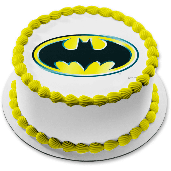 Batman 8in Round Logo Edible Cake Topper Image ABPID07536 - Walmart.com