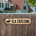 2D Flat, 1pc Vintage Metal Elk Crossing Sign - Decorative Wall Hanging ...