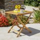 GDF Studio Rabion Outdoor Acacia Wood Folding Bistro Table, Teak ...