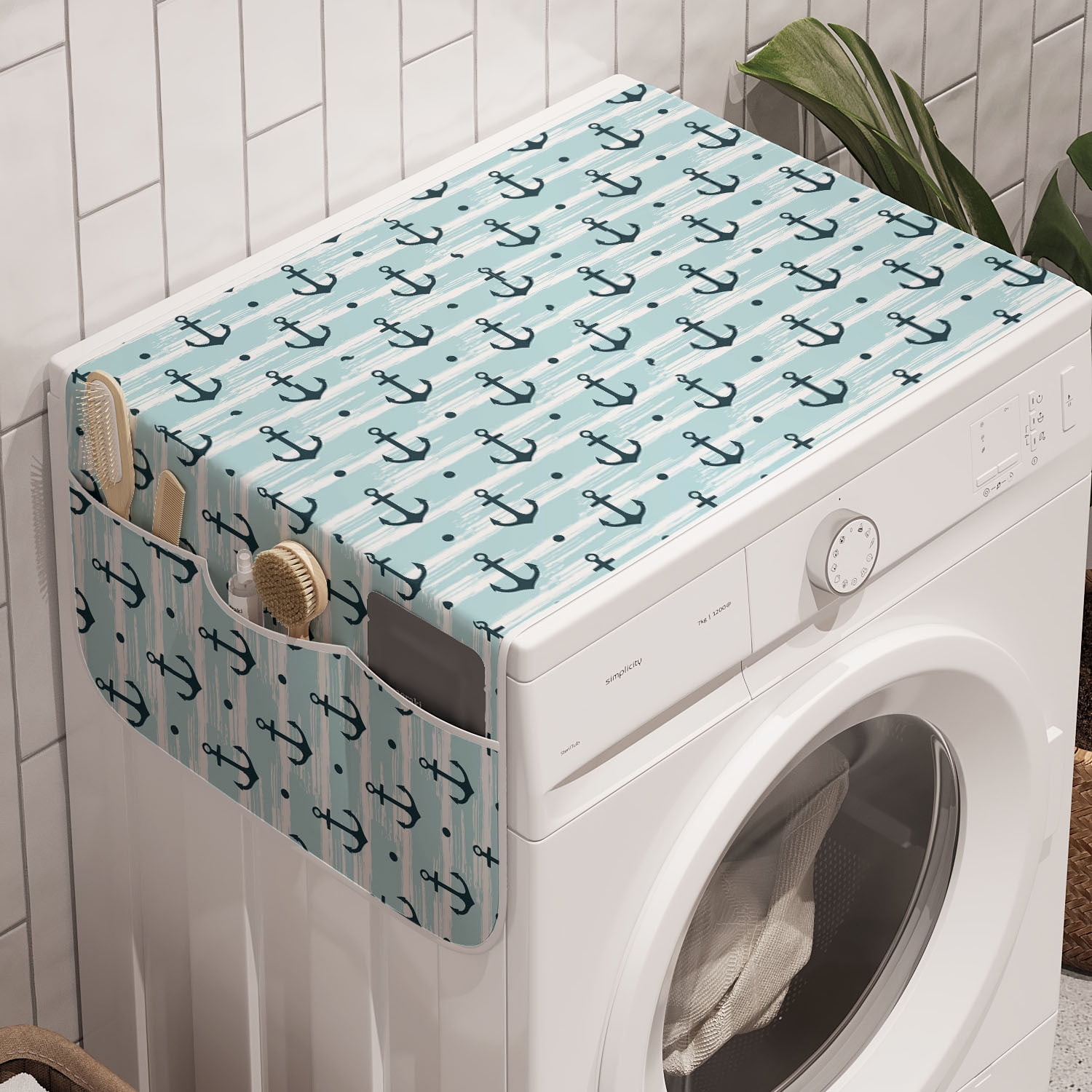 Anchor Washing Machine Organizer, Pattern with Anchors Modern ...