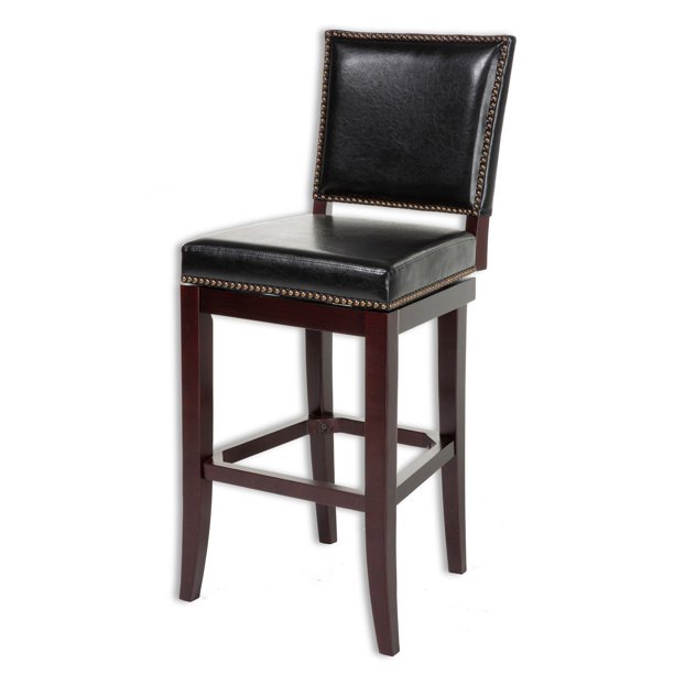 Sacramento Swivel Seat Counter Stool with Espresso Finished Wood Frame ...
