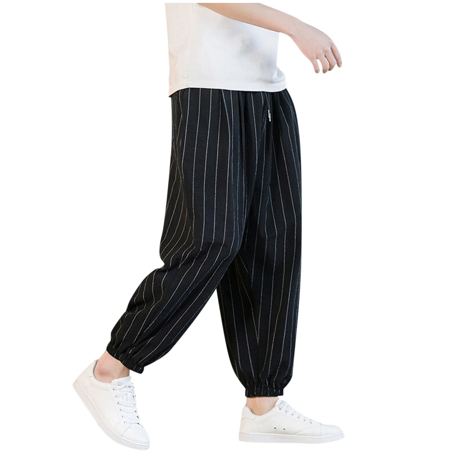 Click here for Hotojiny Mens Harem Pants Baggy Stripes Cinch Bott... prices