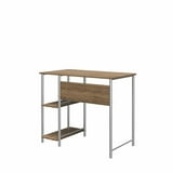 Mainstays Basic Metal Student Computer Desk, Rustic Oak - Walmart.com