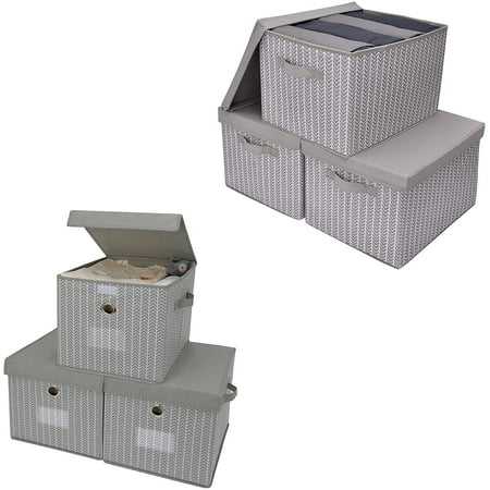 SAYS Bundle of 3-Pack Closet Storage Cubes & 3-Pack Rectangle Storage ...