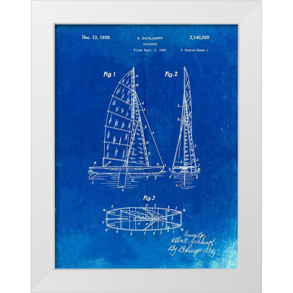 Borders, Cole 12x14 White Modern Wood Framed Museum Art Print Titled ...