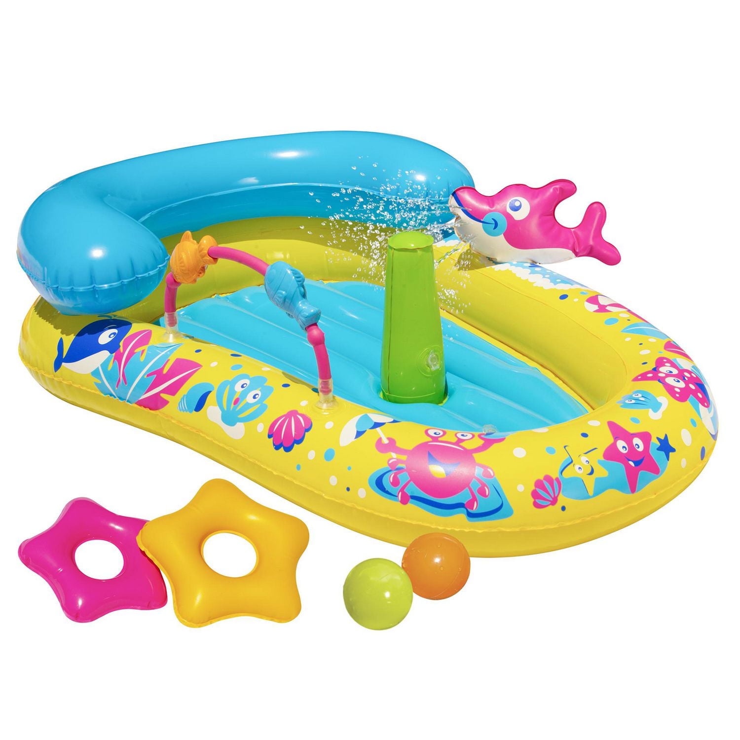 Banzai Jr. 40464 Backyard Inflatable Water-Sprinkling Splash Discovery ...