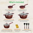 NutriChef 11 Piece Nonstick Diamond Kitchen Cookware Pot & Pan Set ...
