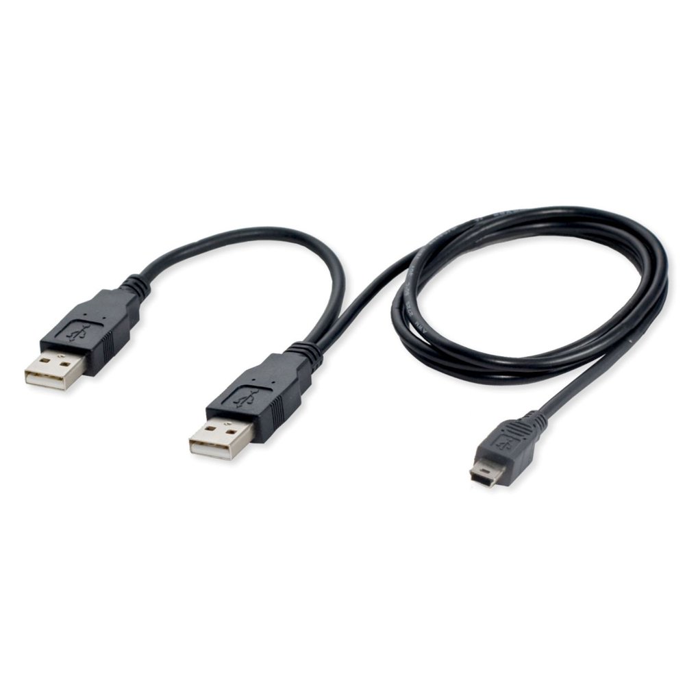 Connectland 3ft 1m USB 2.0 A Male to Mini B Male Y Data Charging Cable ...