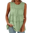 AnuYalue Women's Summer Sleeveless Tiered Peplum Tops Casual Crew Neck ...