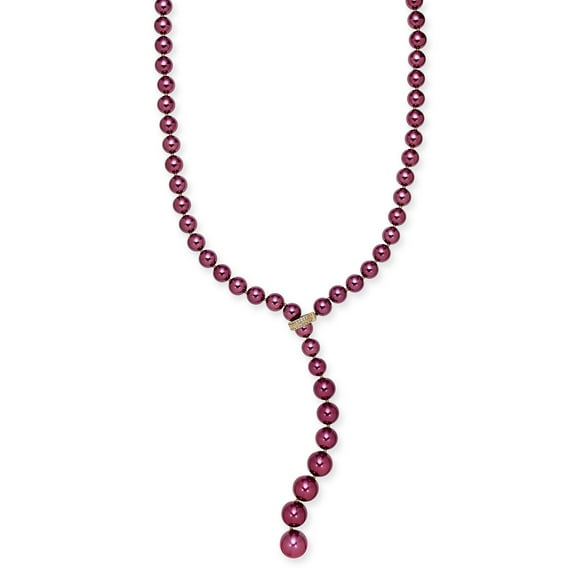 Charter Club Imitation Pearl Knotted Lariat Necklace, 28″ + 2″ Extender ...