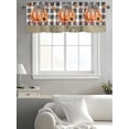 Kitchen Valances for Window, Hello Pumpkin Words on Vintage Linen Light ...