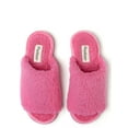 Dearfoams Cozy Comfort Women's Teddy Pile Open Toe Scuff Slippers ...