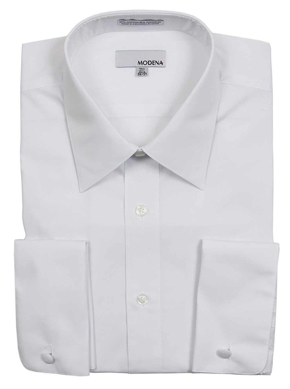 Modena Mens Solid White French Cuff Dress Shirt 24 36/37 - Walmart.com