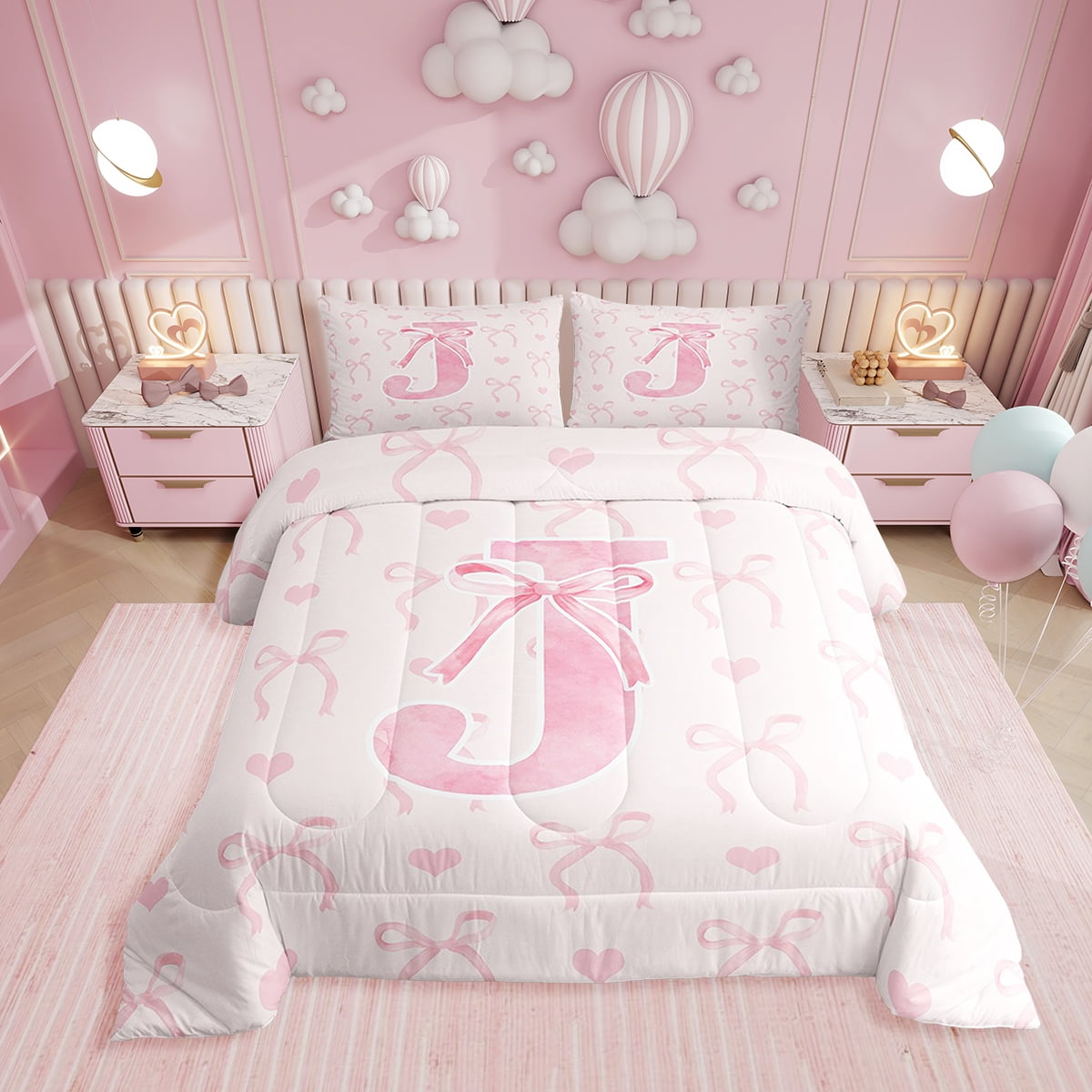 Click here for Erosebridal Pink Bow Tie Bedding Sets Queen With C... prices