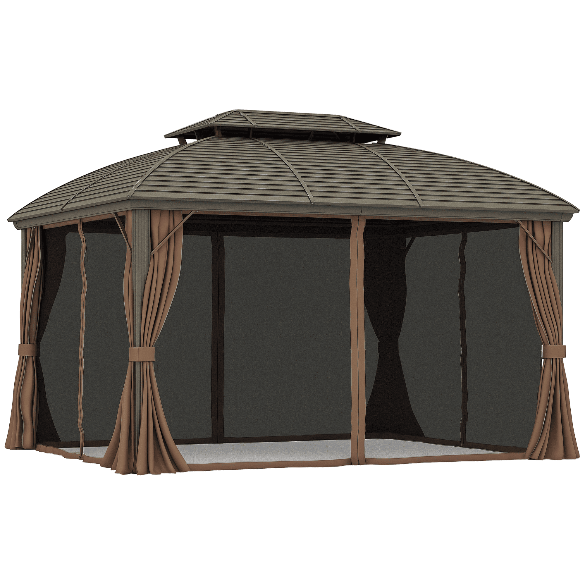 Click here for Outsunny 10 X 12 Metal Roof Hardtop Gazebo W/ Curt... prices