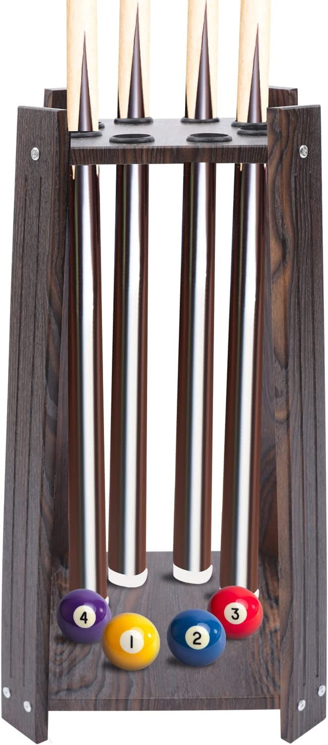 Miumaeov Wooden Billiard Cue Rack 8 Holes Pool Stick Holder 1.38in ...