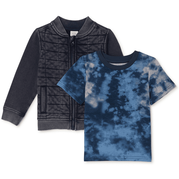 Wonder Nation Baby and Toddler Boy Bomber Jacket and T-Shirt Set, 2 ...