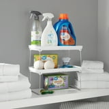 Mainstays Laundry Helper Shelf Organizer, 3-Tier White Metal Frame ...