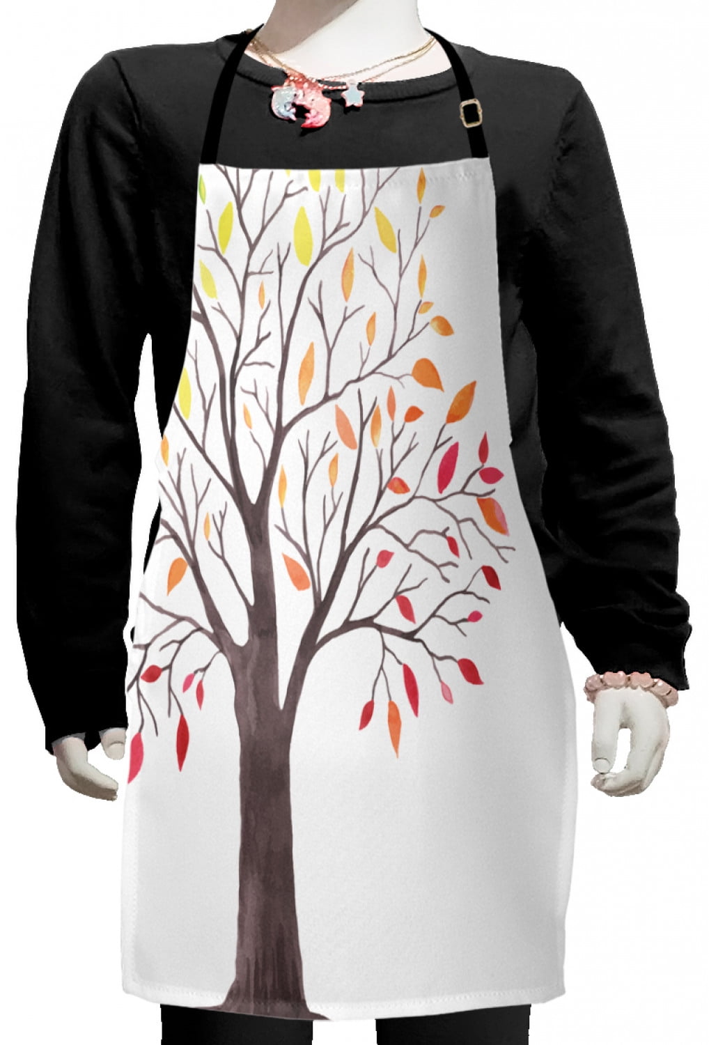 Forest Kids Apron, Woodland Tree Modern Structure Leaves and Branches ...