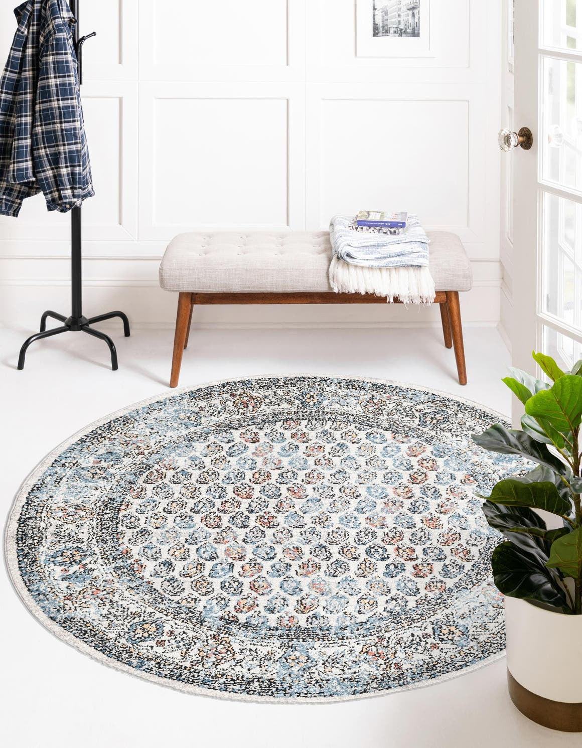 Rugs.com Aramis Collection Rug – 5 Ft Round Multi Medium Rug Perfect ...