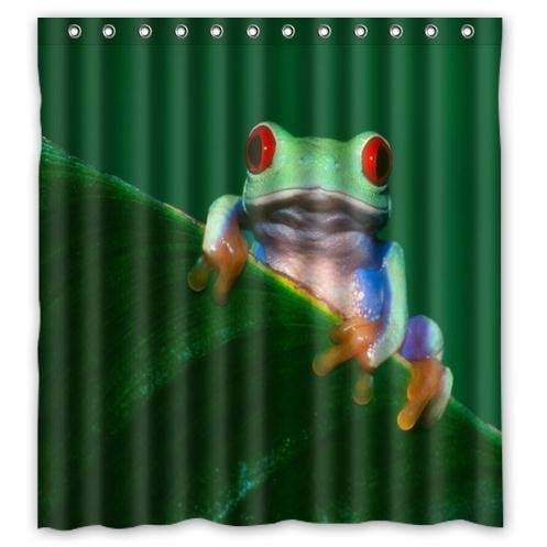HelloDecor Frog Shower Curtain Polyester Fabric Bathroom Decorative ...