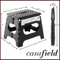 Casafield 11" Folding Step Stool with Handle - Black, Collapsible Foot ...